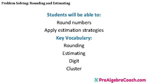 problem solving rounding and estimating unit 1 lesson