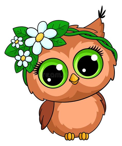 Owl Floral Wreath Stock Illustrations 519 Owl Floral Wreath Stock