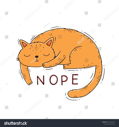 Nope Lazy Ginger Cat Digital Hand Stock Illustration Shutterstock