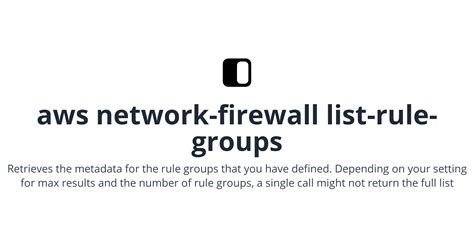 Aws Network Firewall List Rule Groups Fig