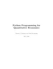 Python Programming For Quantitative Economics Pdf Python Programming For Quantitative