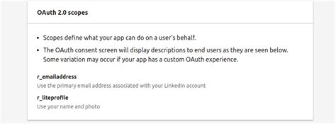 Oauth Unauthorized Scope Error In Linkedin Oauth Authentication Stack Overflow