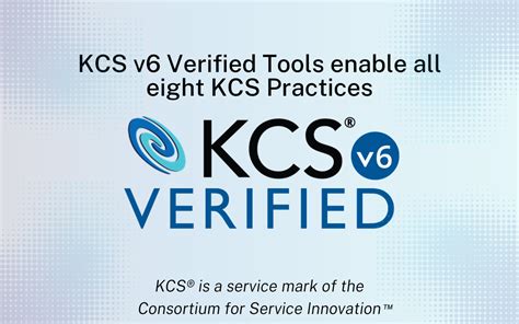 Kcs V6 Verified Tools Consortium For Service Innovation