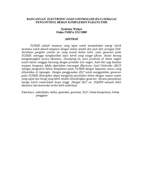 Rancangan Electronic Load Controller Pdf