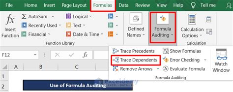 How To Trace Dependents In Excel 2 Easy Methods Exceldemy
