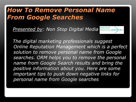 PPT How To Remove Personal Name From Google Searches PowerPoint Presentation ID 7742813