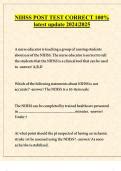 NIHSS POST TEST CORRECT Latest Update NIHSS Stuvia US