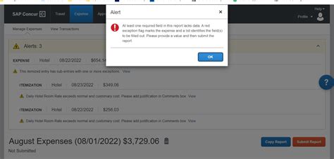 Solved Red Flag Error Sap Concur Community