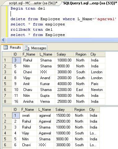 ROLLBACK In SQL Server 2008