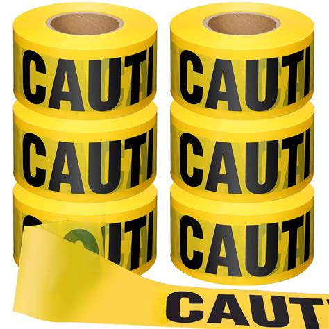 Treela 6 Pcs 3 Inch X 1000 Ft Caution Danger Tape Roll