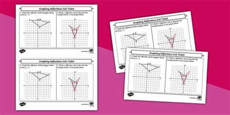 Eighth Grade Graphing Reflections Exit Ticket Teacher Made