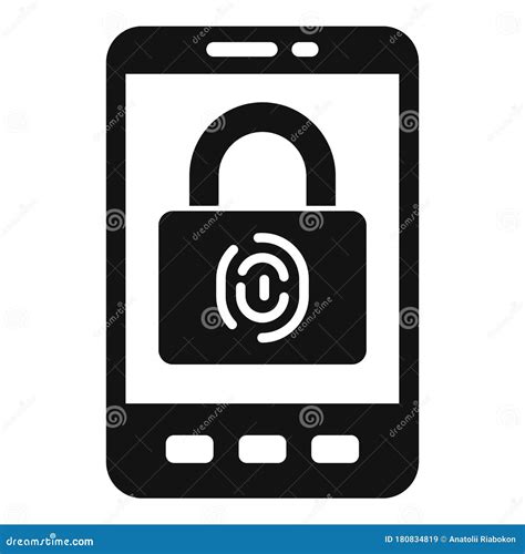 Smartphone Biometric Authentication Icon Simple Style Stock Vector