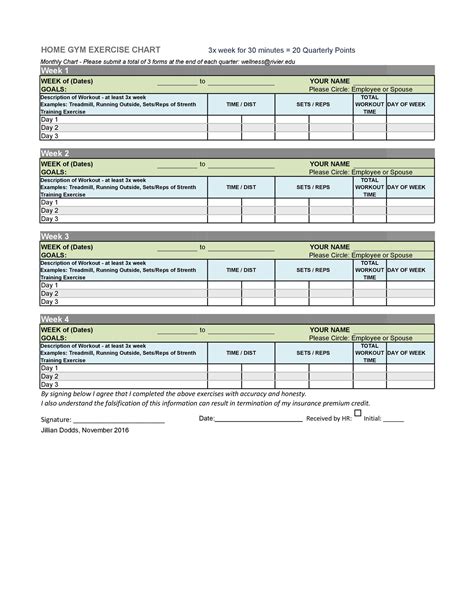 46 Printable Exercise Charts 100 Free ᐅ Templatelab