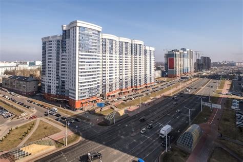 Premium Photo Aerial Panoramic View From Great Height Of City With A Private Sector And