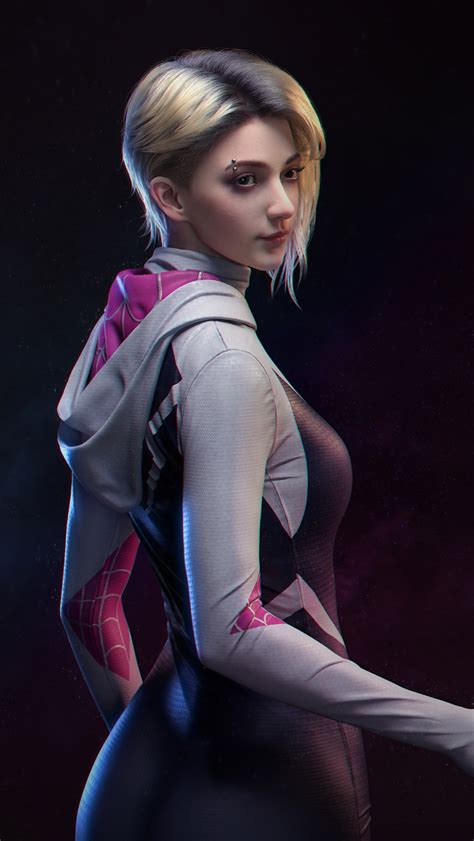 640x1136 Gwen Stacy Beautiful Cgi Art 4k Iphone 55c5sse Ipod Touch
