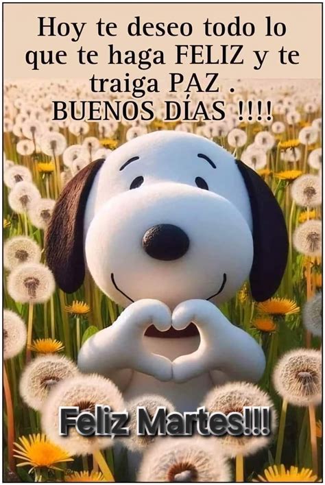 Feliz Martes En 2025 Buenos Dias Con Snoopy Abrazo De Buenos Dias