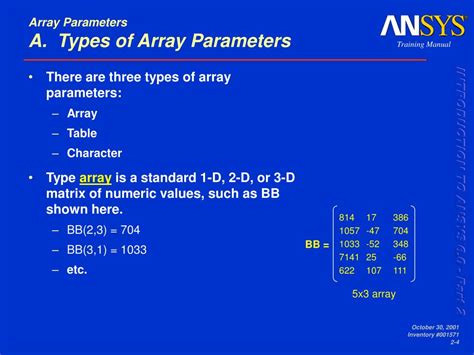 Ppt Array Parameters Powerpoint Presentation Free Download Id4814278