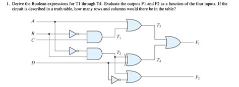 Solved 1 Derive The Boolean Expressions For T1 Through T4
