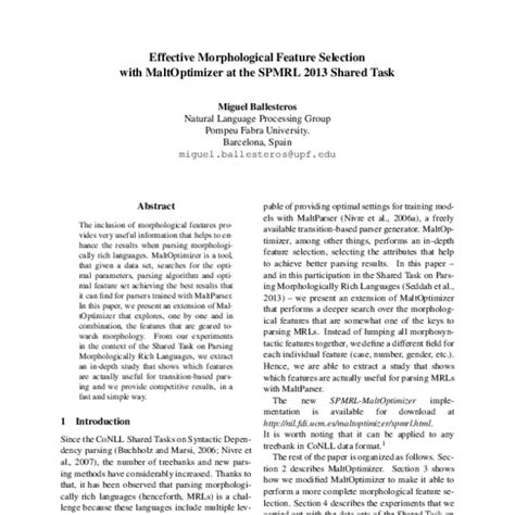 Effective Morphological Feature Selection With Maltoptimizer At The