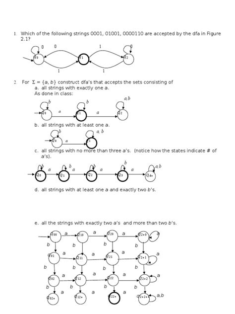 Dfa For Strings With Specific Patterns Pdf String Computer Science