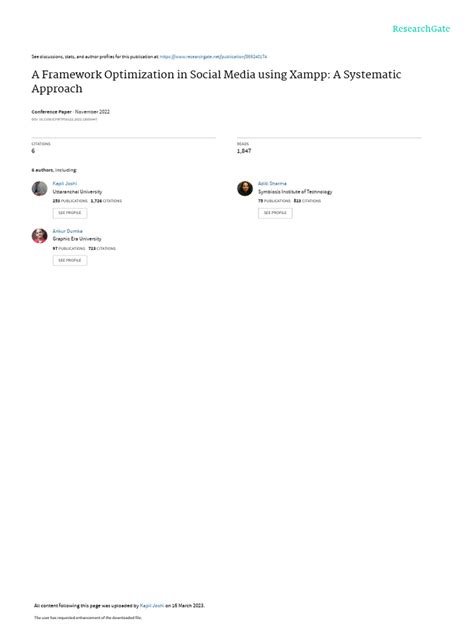 A Framework Optimization In Social Media Using Xampp A Systematic Approach Pdf Websites