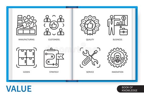 Value Infographics Linear Icons Collection Stock Illustration Illustration Of Teamwork