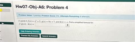 Solved Ms 10 Hw07 Obj A6 Problem 4 Problem Value 1