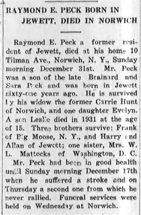 Raymond E Peck 1878 1939 Find A Grave Memorial