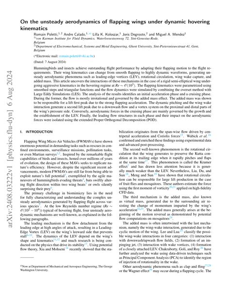Pdf On The Unsteady Aerodynamics Of Flapping Wings Under Dynamic