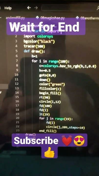 Superb Graphics In Python Turtle 😍👌🤓 Shorts Ytshort Short Coding Codingtips Python Turtle