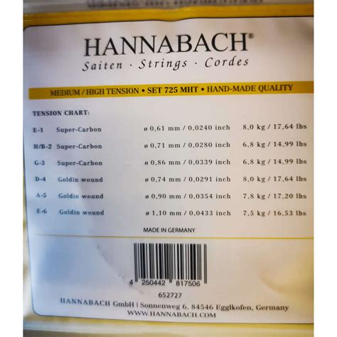Hannabach Goldin Set 725 MHT Medium | High Tension Saiten