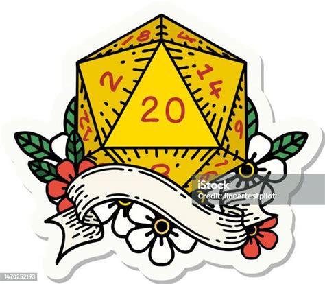 자연스러운 20 개의 D20 주사위 롤 스티커 굴리기에 대한 스톡 벡터 아트 및 기타 이미지 굴리기 문신 미술품 Istock