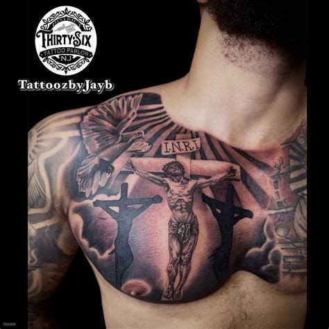 Jesus Chest Piece Tattoos