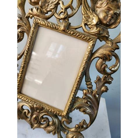 1960s Vintage Solid Brass Cherub Picture Frame Chairish