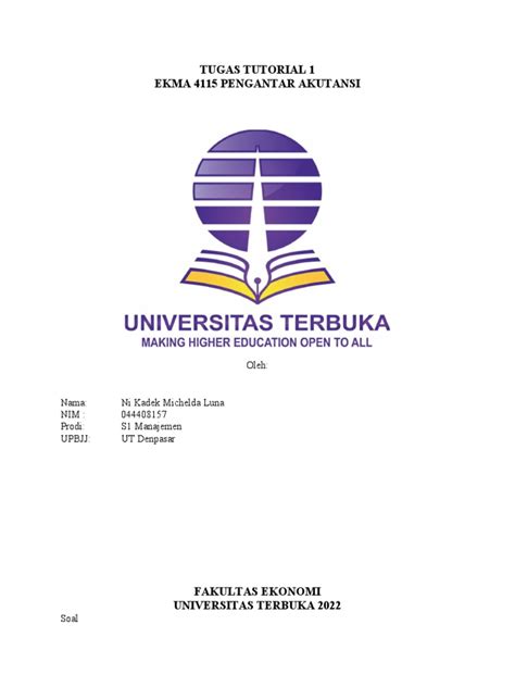 Tugas Tutorial 1 Ekma 4115 Pdf