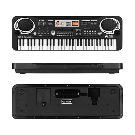 Keys Electronic Digital Piano Keyboard With Dual Speakers Microphone USB Battery Powered