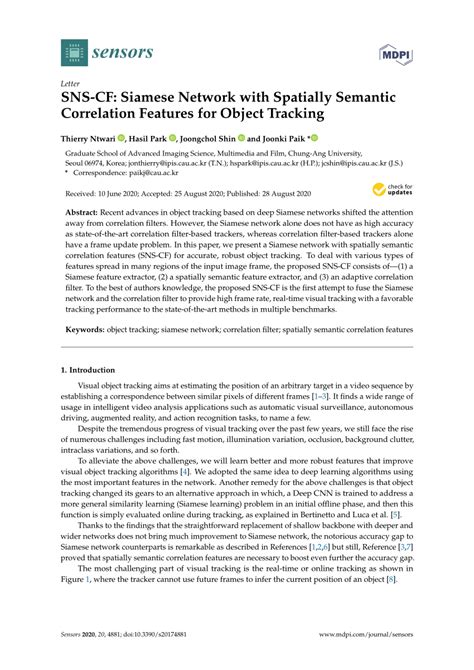 Pdf Sns Cf Siamese Network With Spatially Semantic Correlation