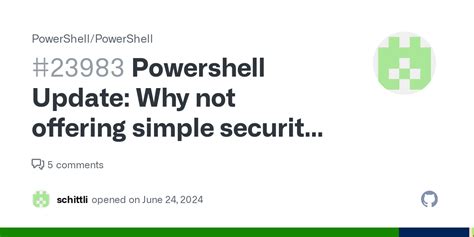Powershell Update Why Not Offering Simple Security Processes · Issue