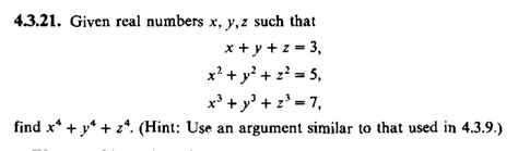 Solved 4 3 21 Given Real Numbers X Y Z Such That 3 Find