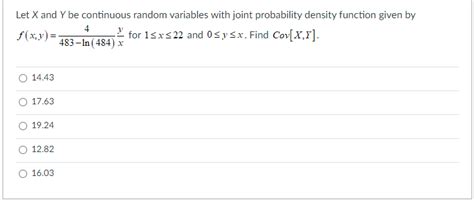 solved let x and y be continuous random