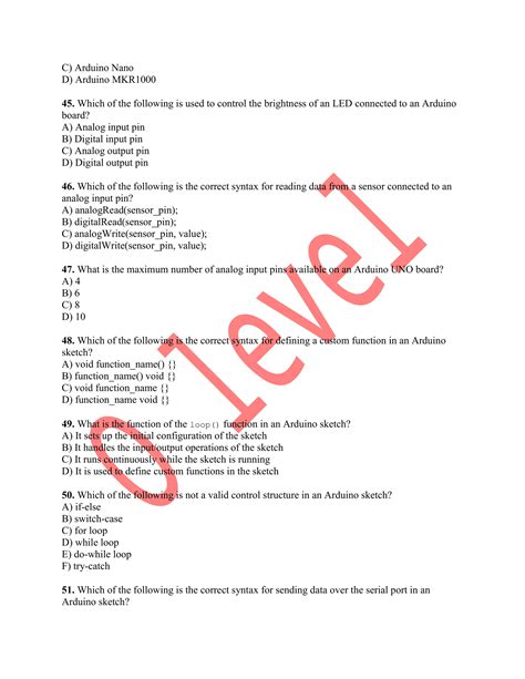 50 Arduino Mcqs With Answers Beginners To Advanced Quiz For