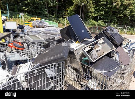Electrical And Electronic Waste Disposed Of In A Recycling Center Close Up Shot E Waste
