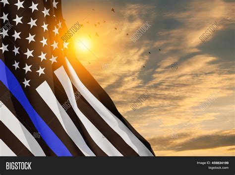 American Flag Police Image And Photo Free Trial Bigstock