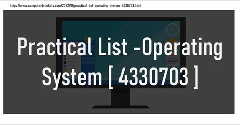 Practical List Operating System Di03000041 Practical Exercises