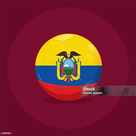 국가 에콰도르 국기의 색깔을 가진 축구 공 0명에 대한 스톡 벡터 아트 및 기타 이미지 0명 2022년 3차원 형태 Istock
