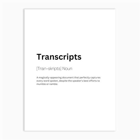 Transcripts Definition Meaning Art Print By Kaigozen Fy