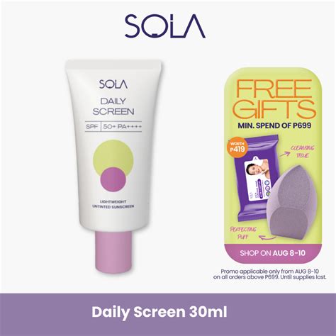 Sola Daily Screen Spf 50 Pa 30ml Shopee Philippines