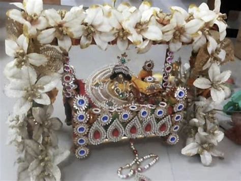 Janmashtami Decoration Ideas Jhula Mandir Krishna Idol Pooja Thali
