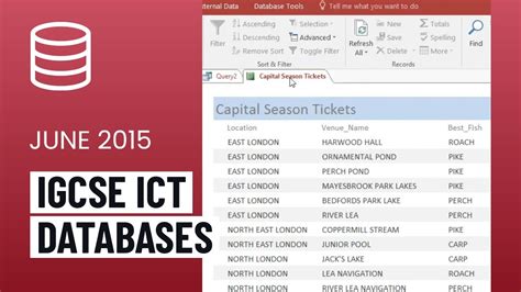 Igcse Ict Access Databases Practical Exam Task May June 2015 Paper 21 0417 Youtube