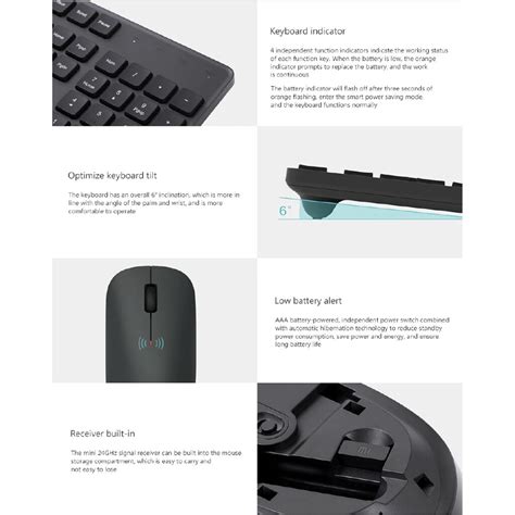 Xiaomi Mijia Mi Wireless Silent Keyboard Mouse Set 104 Keys 2 4ghz 1000dpi Wxjs01ym